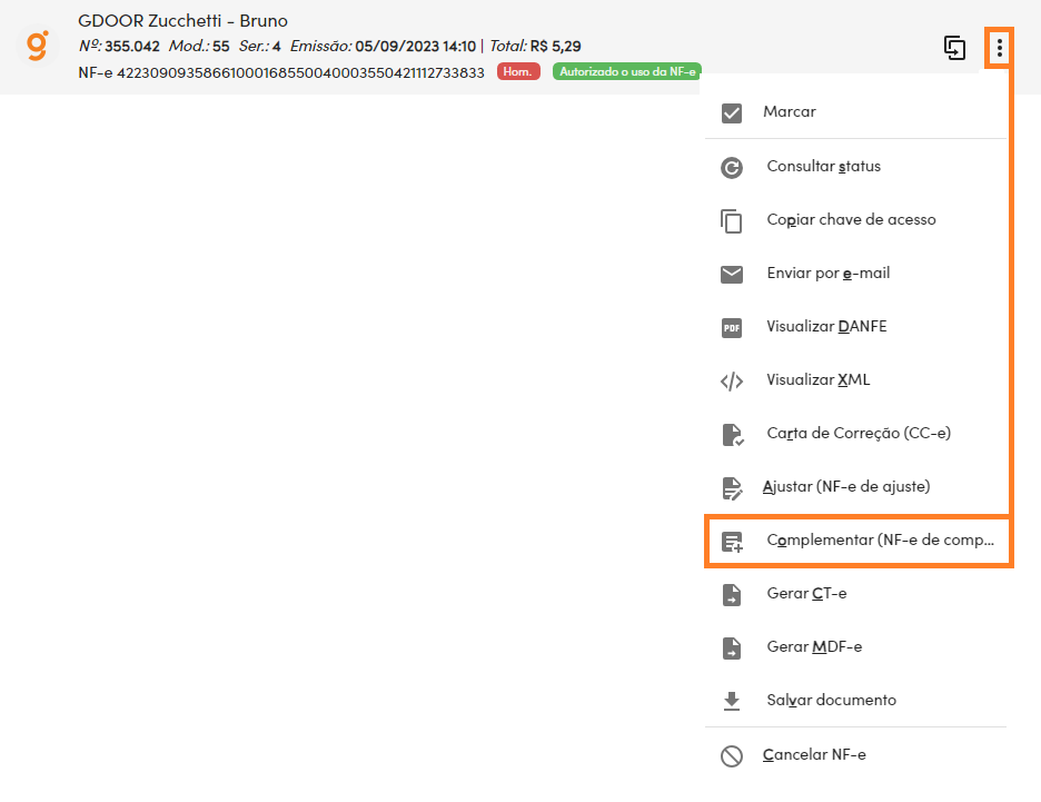 Nota Fiscal eletrônica (NF-e) | Ajuda do Gweb