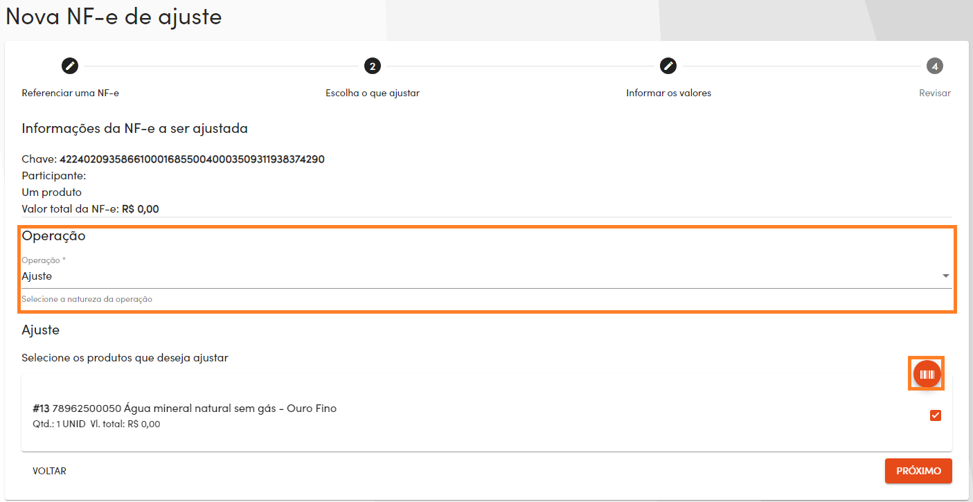 Tutorial: Emitir uma nota de ajuste | Ajuda do Gweb